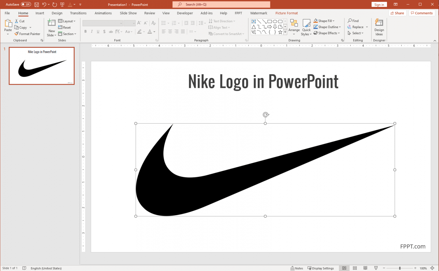 Create a Nike PowerPoint template using shapes