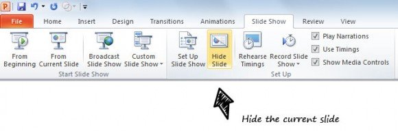 Hiding slides in PowerPoint