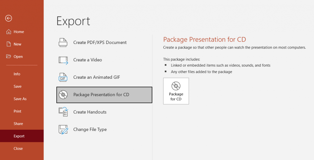 How to pack your presentation in PowerPoint 2010