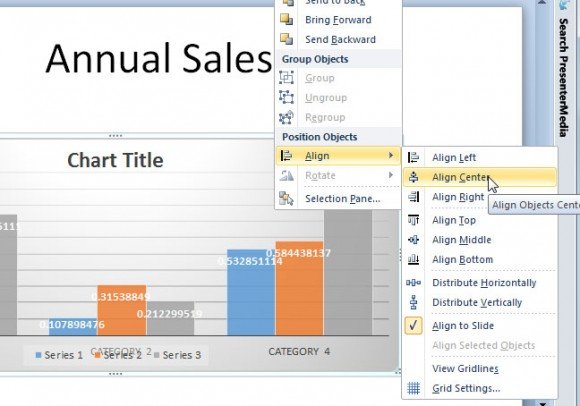Center A Picture Object Chart Or Text In PowerPoint 2010