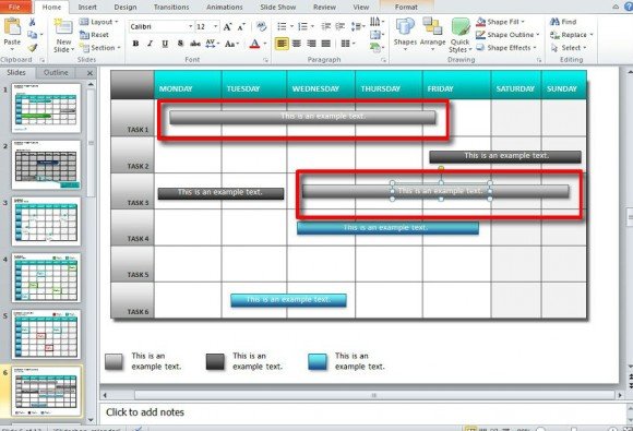 How To Make A Calendar In PowerPoint 2010 Using Shapes And Tables