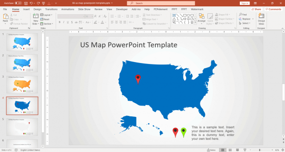 Editable Powerpoint Map Of Usa - United States Map
