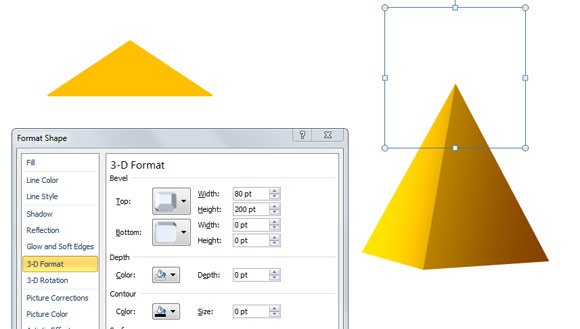 Create Simple 3D Pyramid In PowerPoint Using Shapes