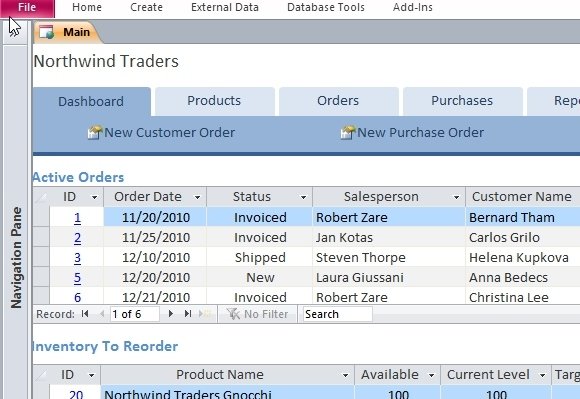 Desktop Product Inventory Database Template For Access