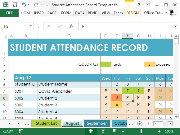 Free Student Attendance Excel Template Bxerockstar