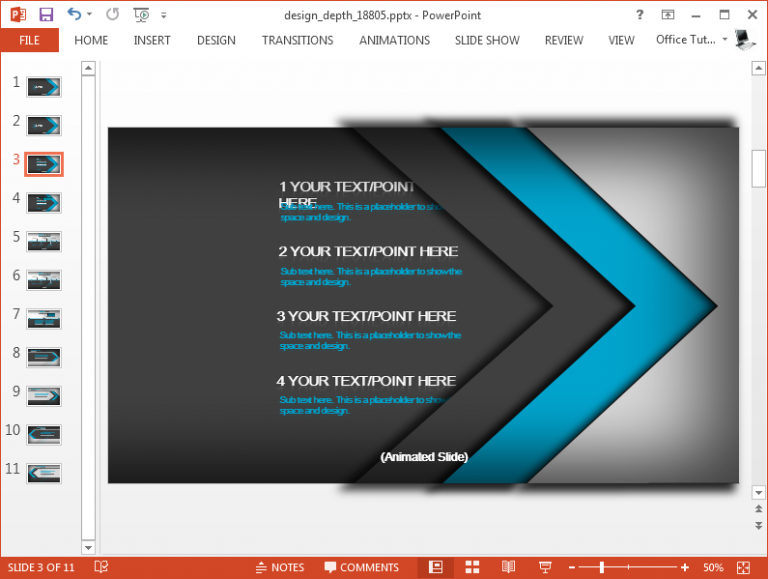 Animated Design Depth PowerPoint Template