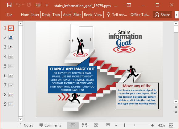 Stairs information goal PowerPoint template - FPPT Stairs information goal PowerPoint template - FPPT