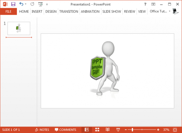Stick figure carrying shield animation - FPPT