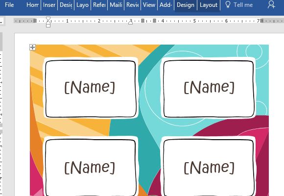 Colorful name badges template for word FPPT