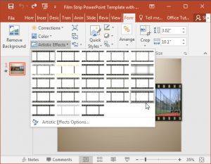 Filmstrip PowerPoint Template With Sample Video Clips