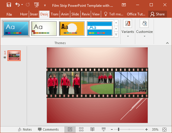 Filmstrip video slide - FPPT