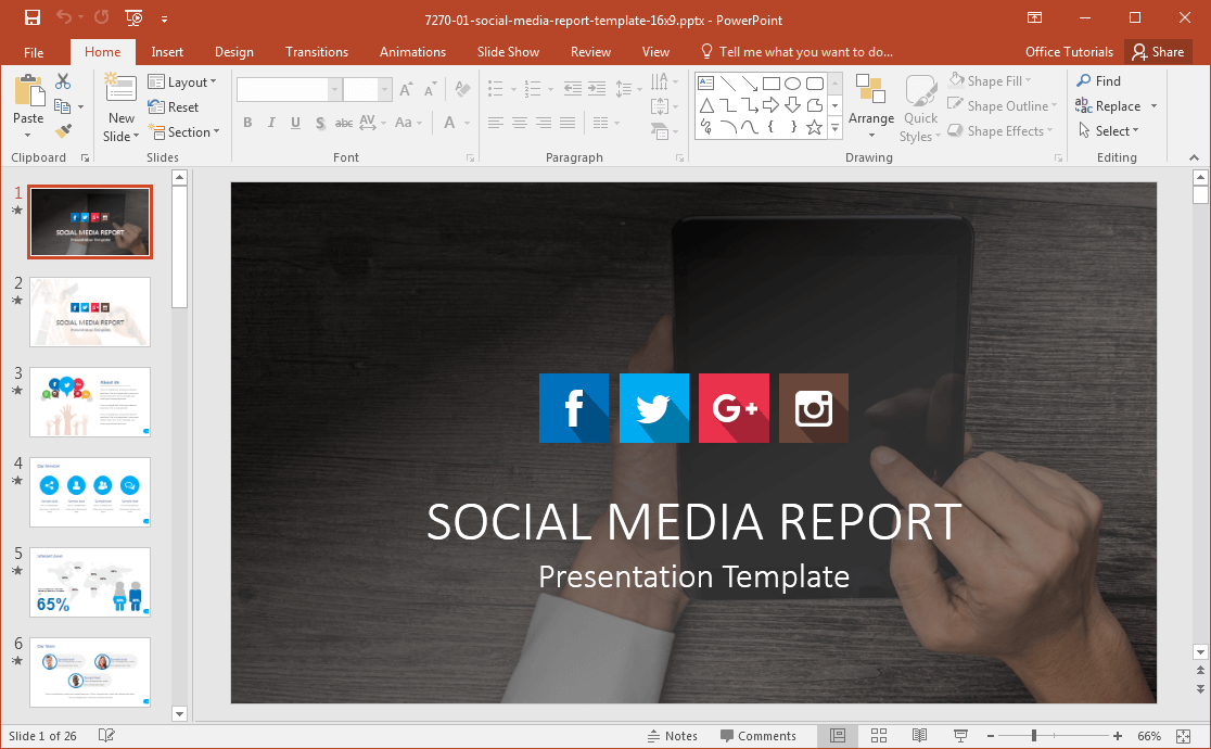Social Media Report Powerpoint Template Free FREE PRINTABLE TEMPLATES