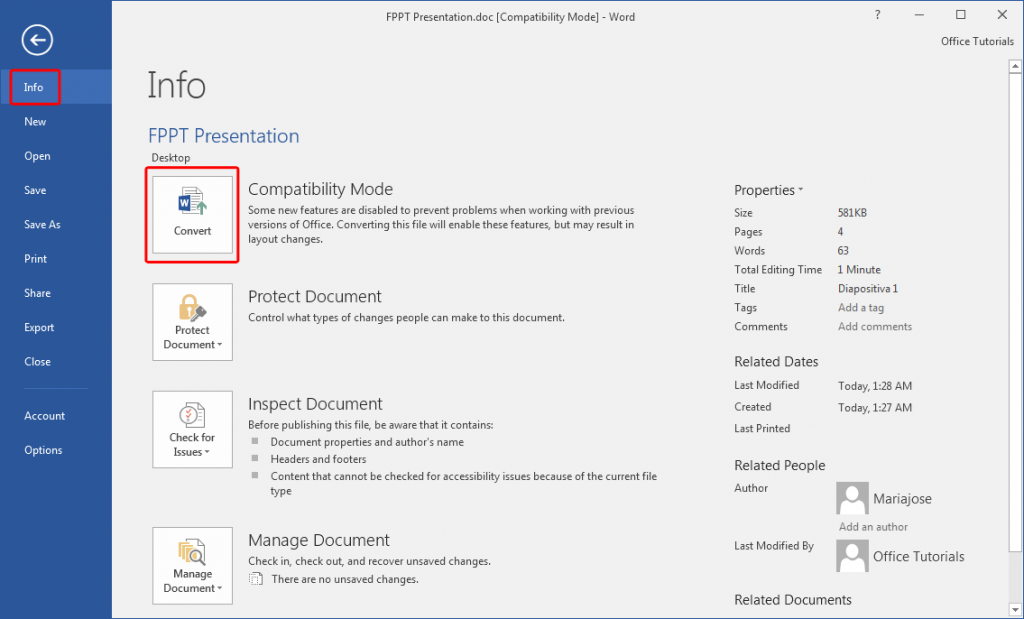 How To Open Word Documents Without Compatibility Mode In Word 2016