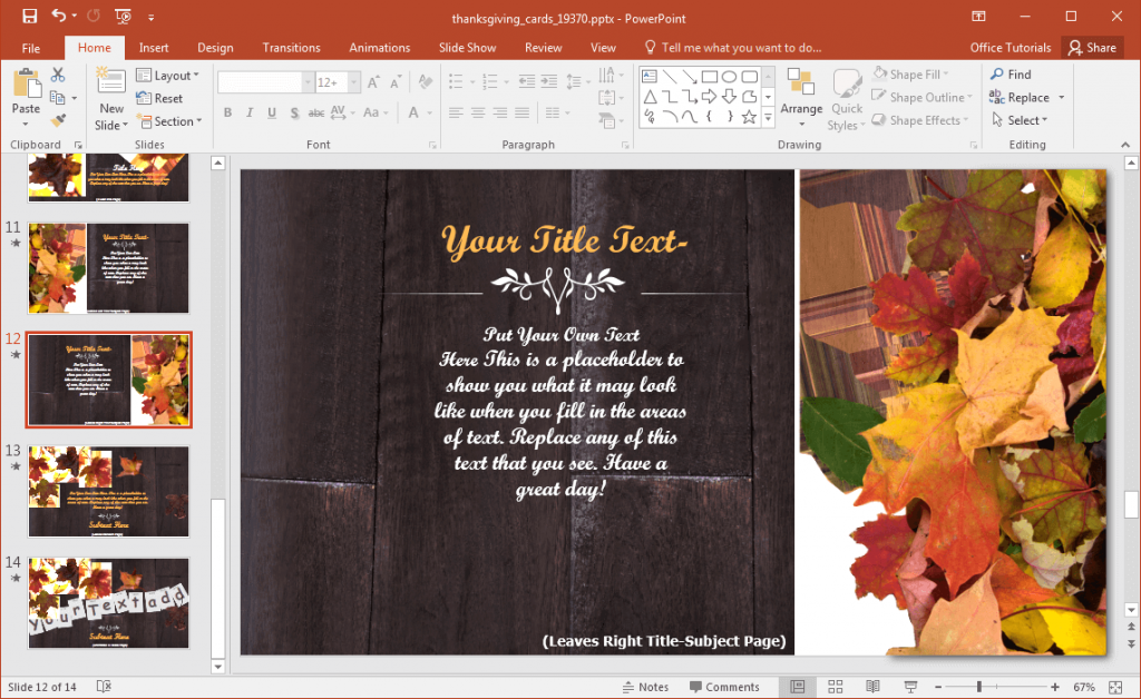 Animated Thanksgiving PowerPoint Template