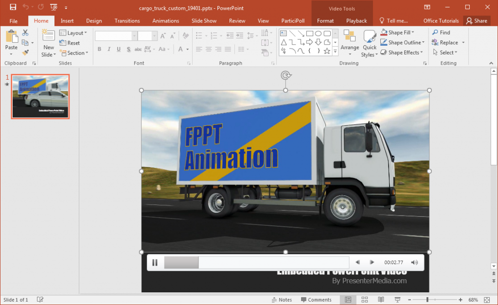 Animated Cargo Truck PowerPoint Template
