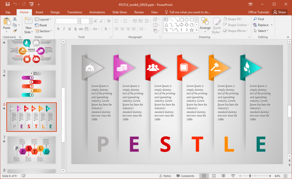 Animated PESTLE Analysis Presentation Template For PowerPoint