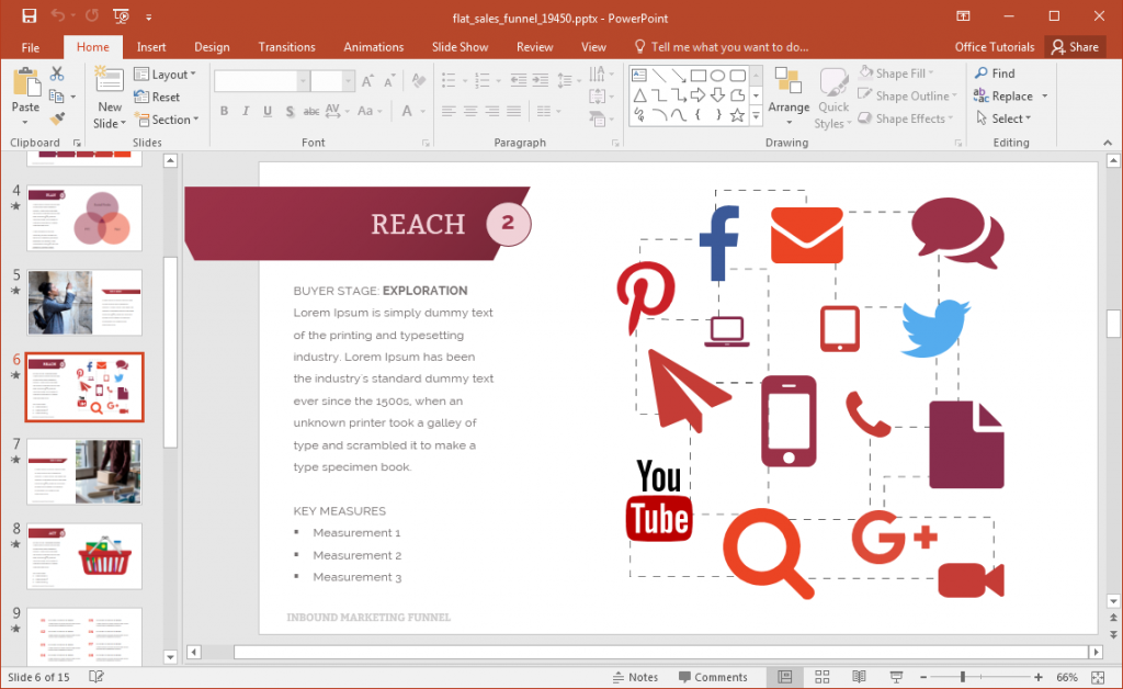 Animated Flat Sales Funnel PowerPoint Template