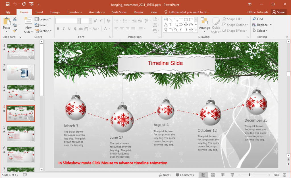 Animated Hanging Ornaments PowerPoint Template
