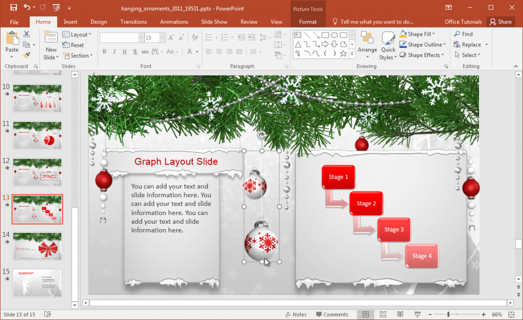 Animated Hanging Ornaments PowerPoint Template