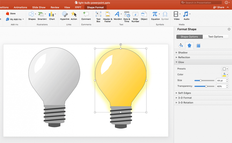 How to Draw a Light Bulb in PowerPoint