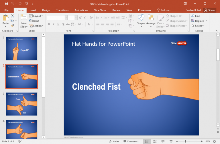 Free Hand Gestures PowerPoint Template