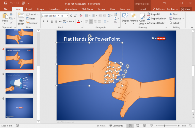 Free Hand Gestures PowerPoint Template