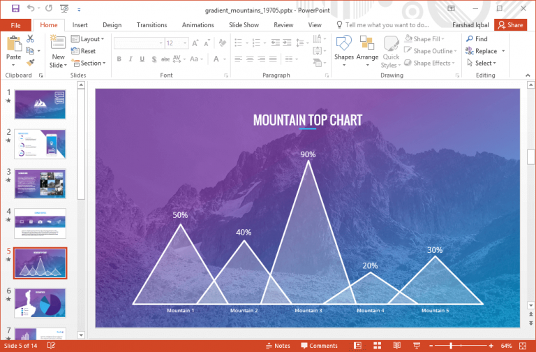 Animated Gradient Mountains PowerPoint Template