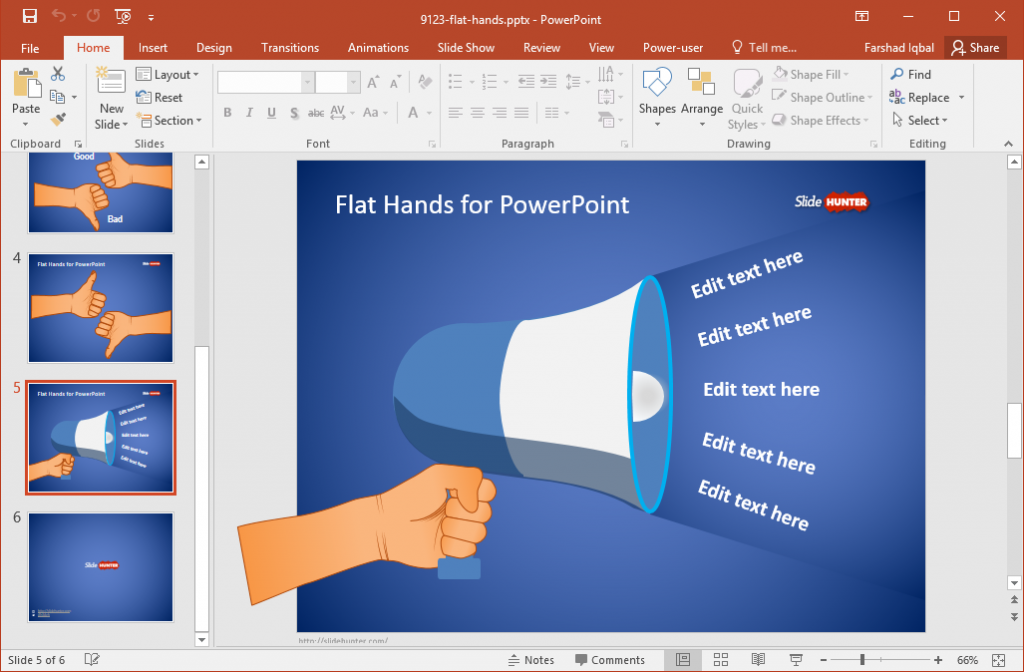 Free Hand Gestures PowerPoint Template