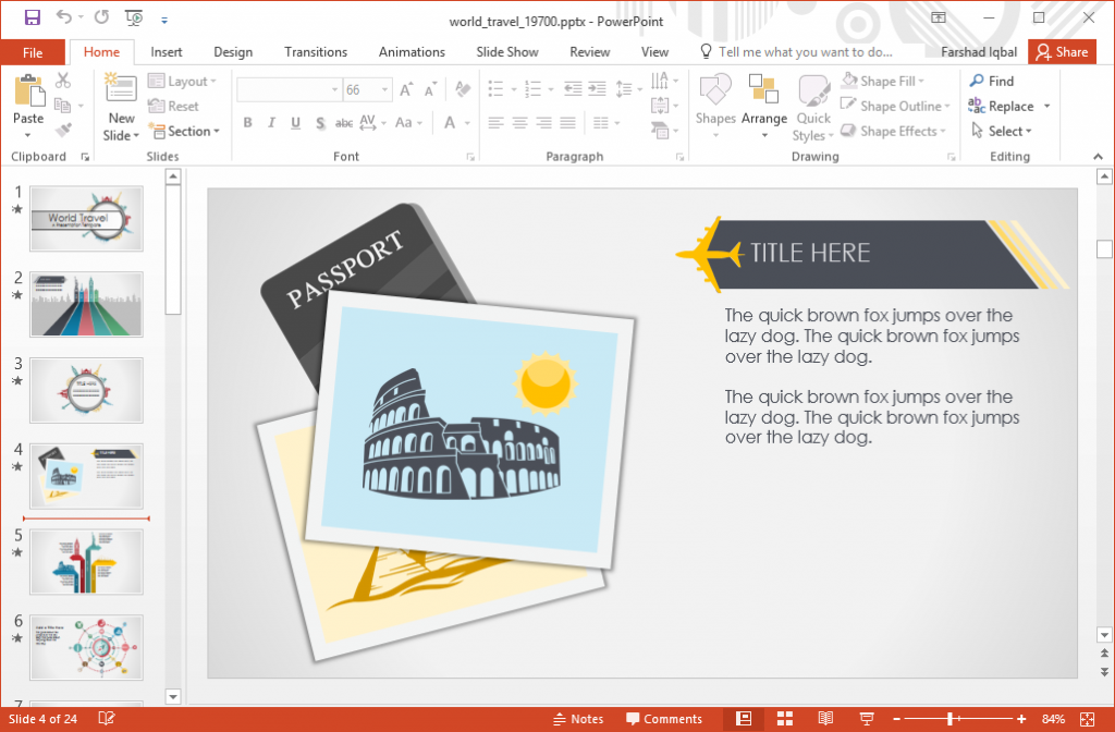 Animated World Travel PowerPoint Template