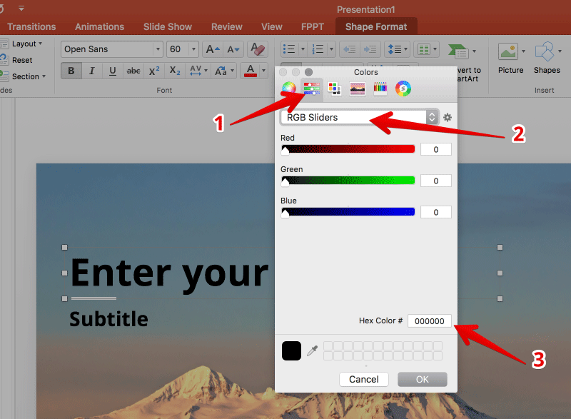 Working With RGB Colors In PowerPoint For Mac