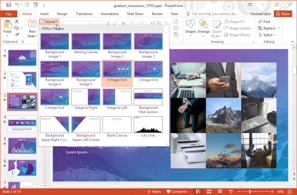 Animated Gradient Mountains PowerPoint Template