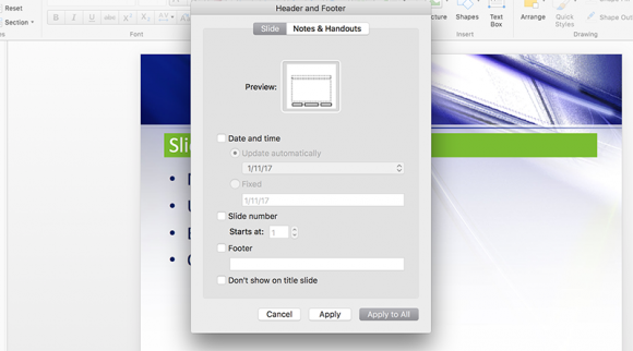Customizing Slide Number Options in PowerPoint