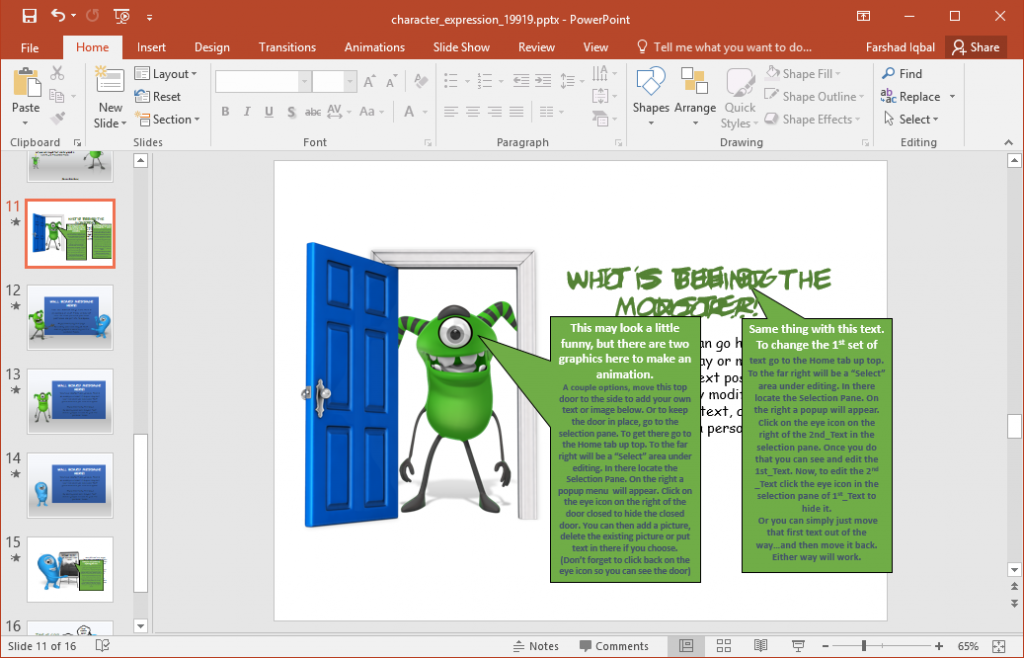 Animated Character Expressions PowerPoint Template Animated Character Expressions PowerPoint Template