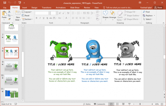 Animated Character Expressions PowerPoint Template