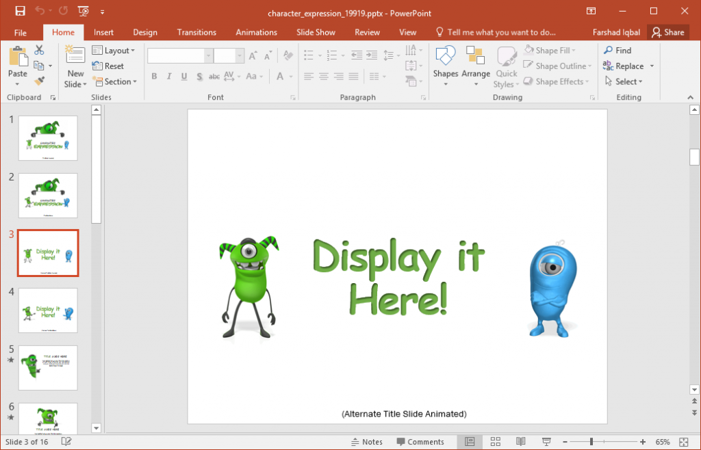 Animated Character Expressions PowerPoint Template Animated Character Expressions PowerPoint Template