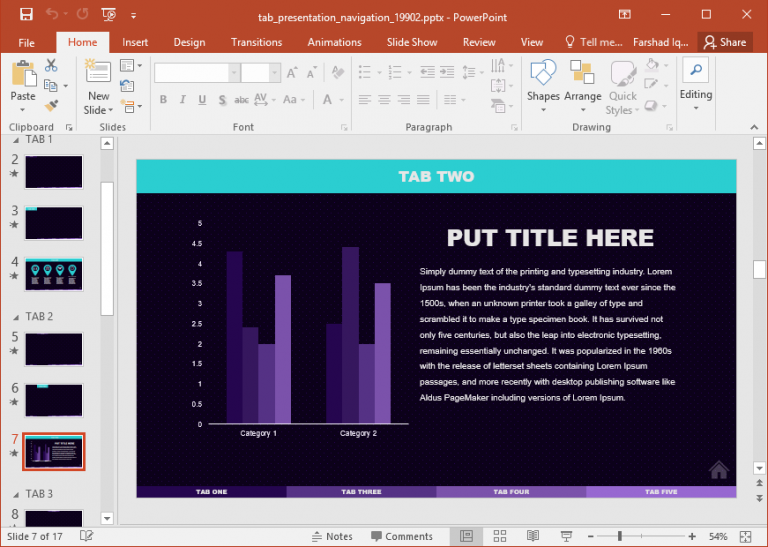 Interactive Tabbed Presentation Template For PowerPoint