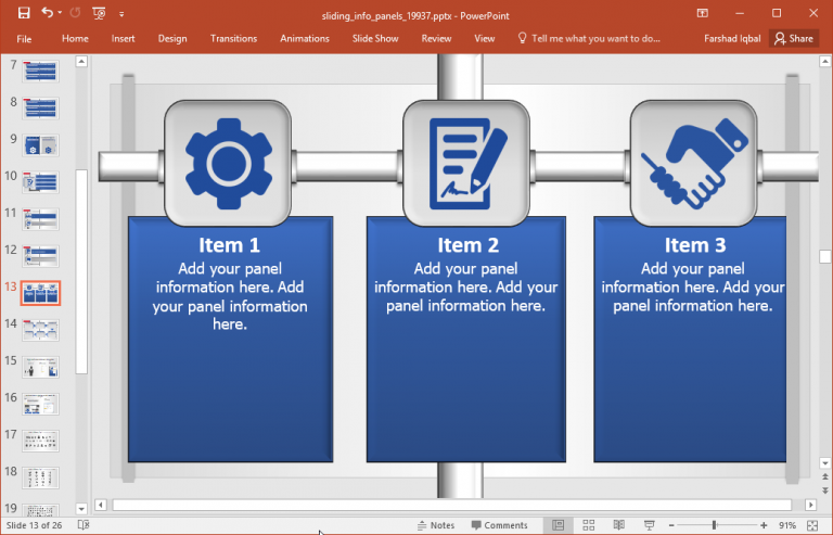 Animated Sliding Panels Effect PowerPoint Template