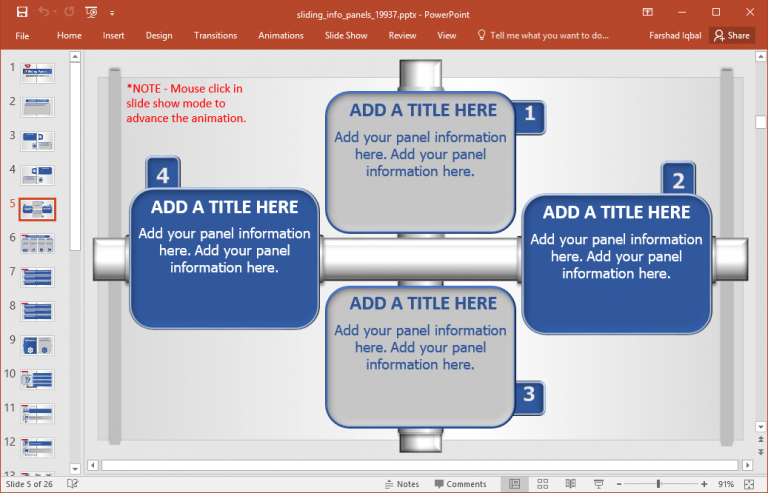 Animated Sliding Panels Effect PowerPoint Template