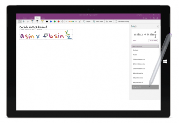 Graph Math Equations With Ink Math Assistant in OneNote