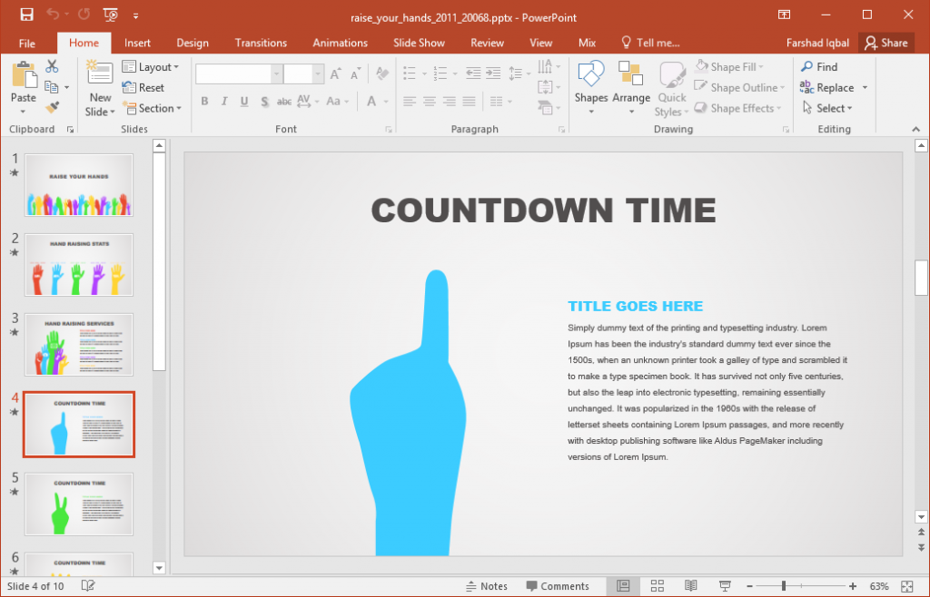 Animated Raise Your Hands PowerPoint Template