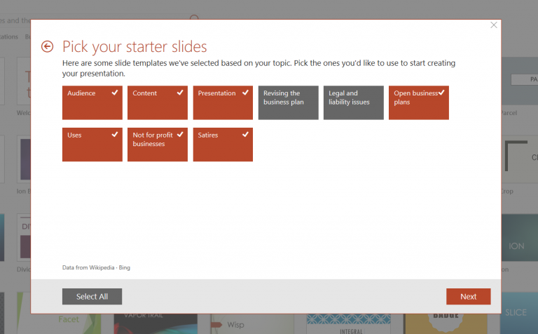 Creating Your Presentation Outline with QuickStarter in PowerPoint