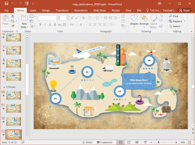 Animated Custom Maps PowerPoint Template