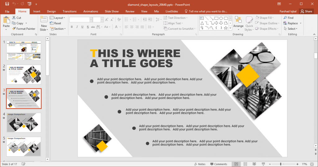 Animated Diamond Shape Layouts For PowerPoint