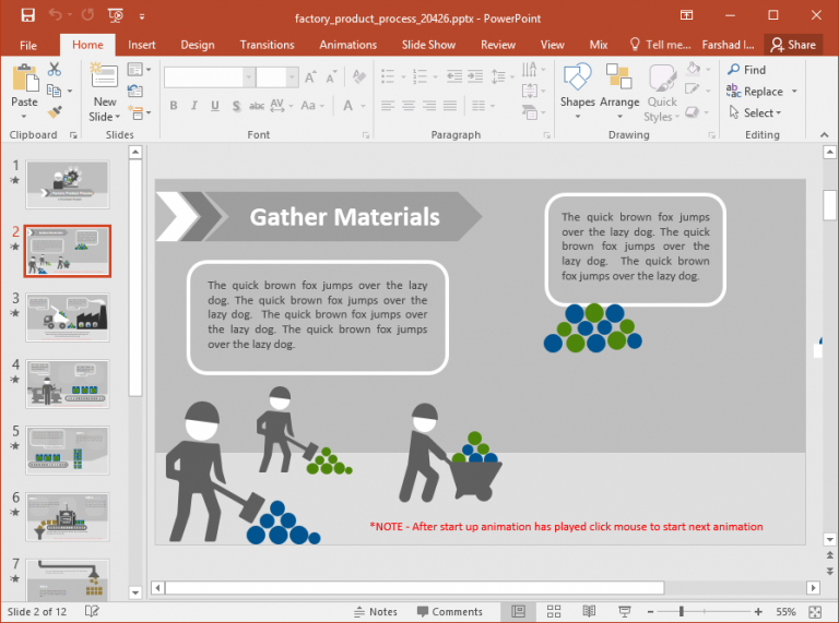 Animated Factory Production PowerPoint Template