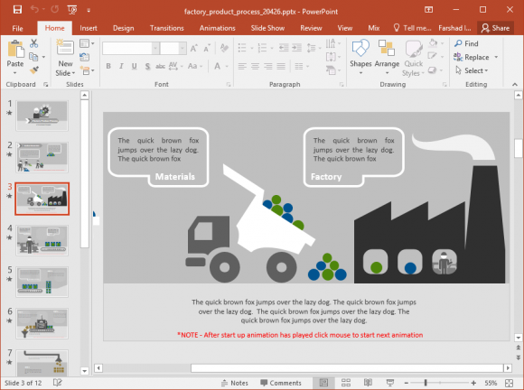 Animated Factory Production PowerPoint Template