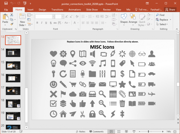 Animated Pointer Connections Template For PowerPoint