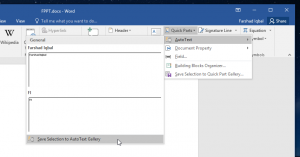 How To Insert Custom Quick Parts in Word