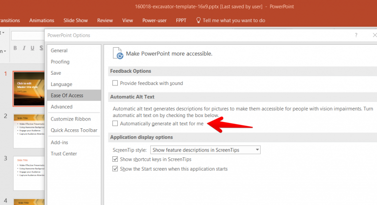 Security Tip: Uncheck Automatically Generate Alt Text for me in ...