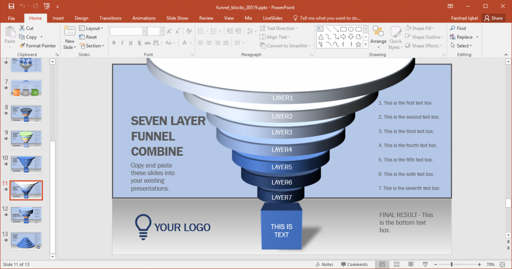 Animated Funnel Blocks PowerPoint Template