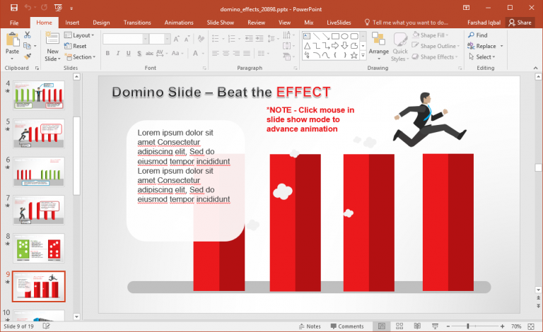 Animated Domino Effects PowerPoint Template